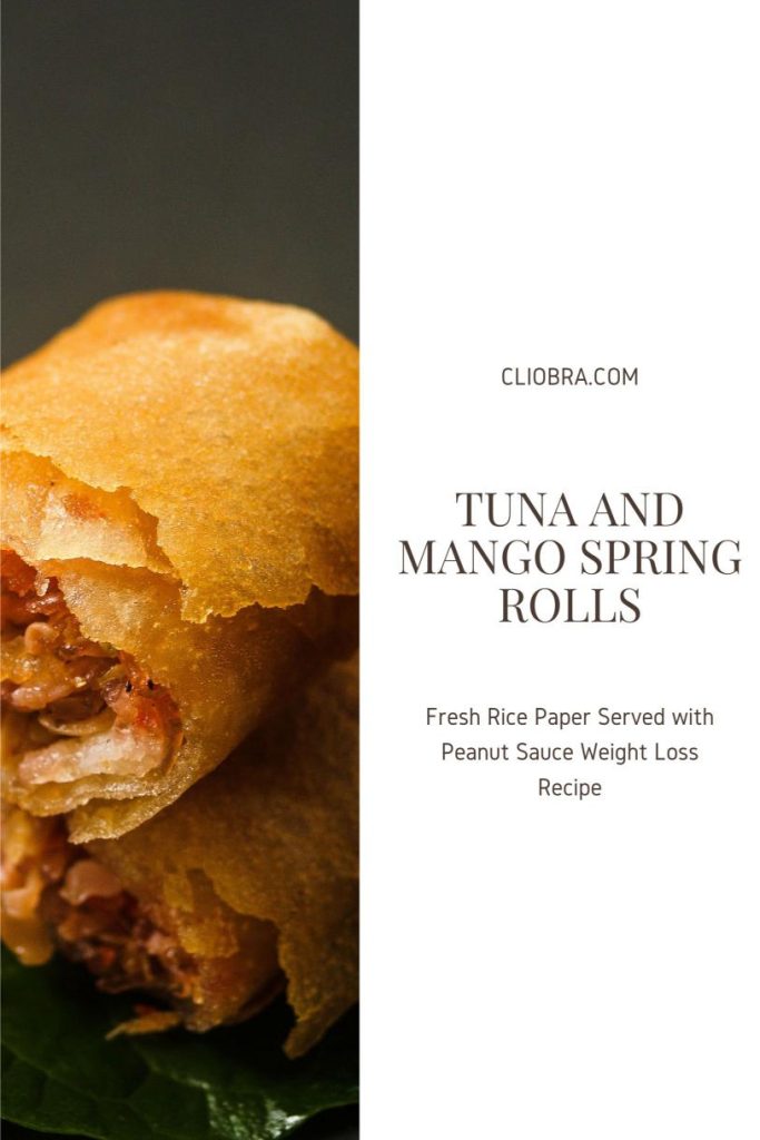 Tuna and Mango Spring Rolls – Fresh Rice Paper Served with Peanut Sauce ...