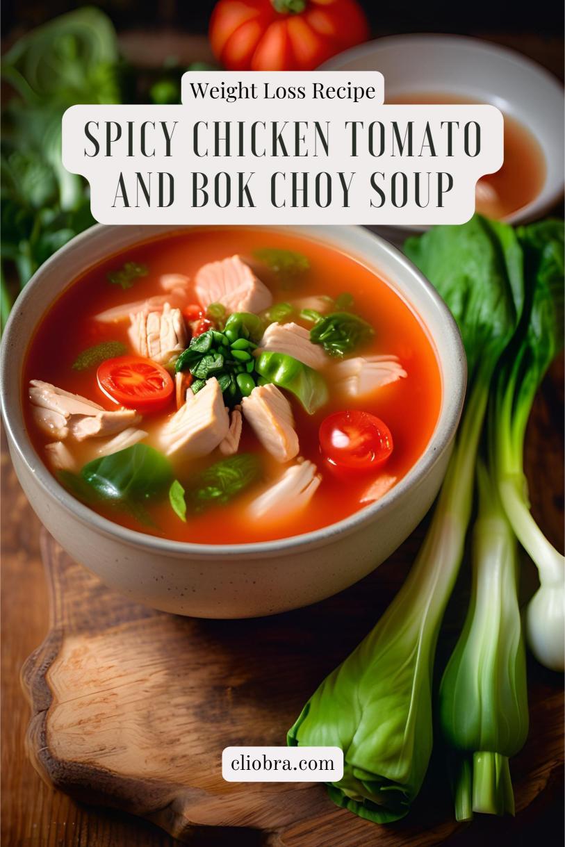 Spicy Chicken Tomato and Bok Choy Soup – A Light Asian-Inspired Protein ...